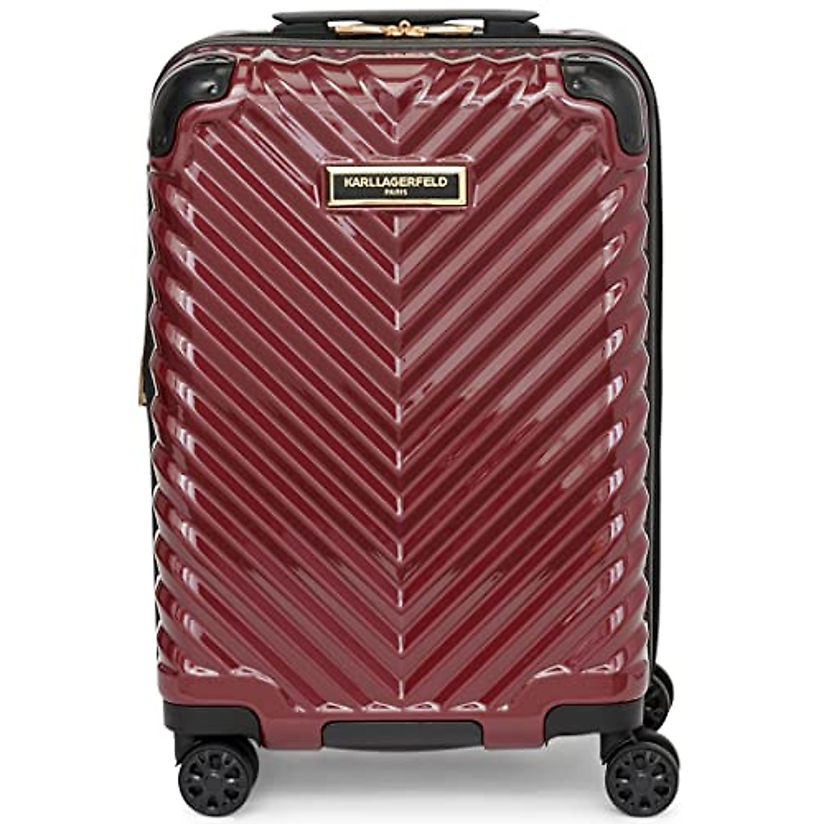 Karl Lagerfeld Paris Women's Carryon Spinner Wheels Hardside, Burgundy, One Size