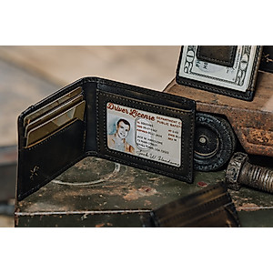 HoJ Co. SKULL Bifold Front Pocket Wallet | Biker Money Clip Wallet | Strong Magnetic Clip | Bifold with Money Clip | Slim Wallet