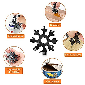 Gifts for Men, Stocking Stuffers for Men Gifts, 18-in-1 Snowflake Multitool, Christmas Gifts for Men, Pocket Tools for Husband Tools for Men, Husband, Grandpa, Unique Dad Gifts from Daughter
