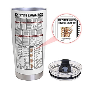 GODUCKEE Personalized Knitting Gifts For Knitters - Knitting Gifts Ideas for Beginners - Birthday Gifts for Knitting Girl Stainless Steel Tumbler 20oz (Knitting Knowledge)