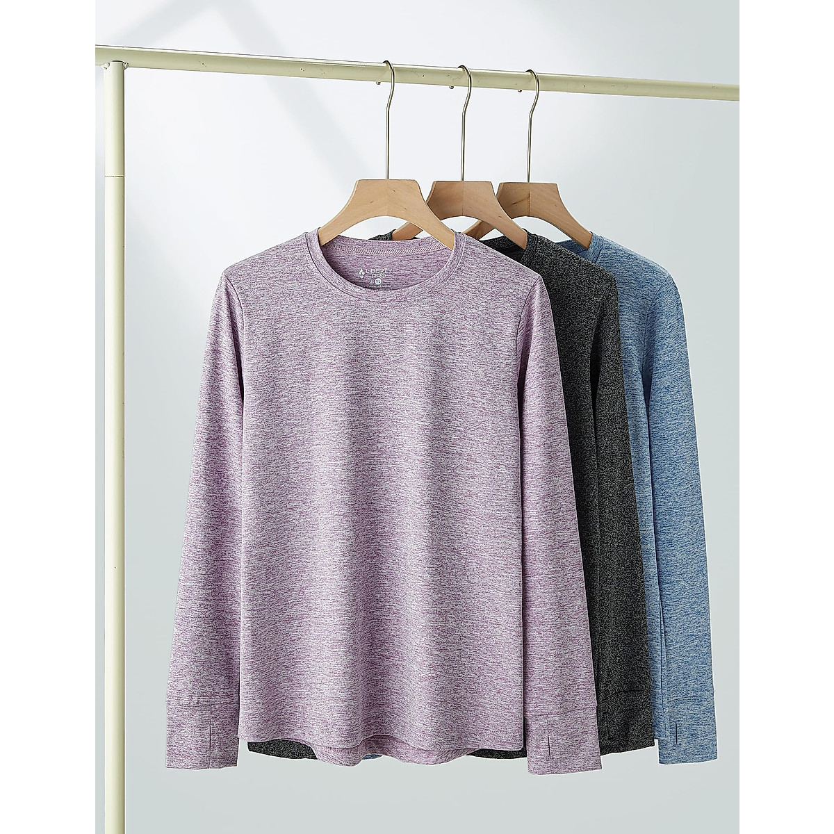 3 Pack: Youth Girls Long Sleeve Shirts Active Dry Fit Athletic Performance Clothes Kids Teens Sports Tees with Thumbholes (Set 1, Small)