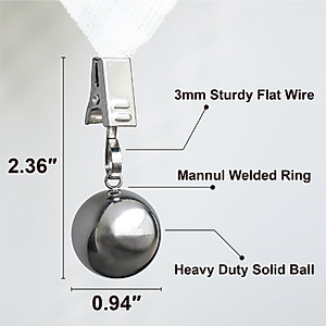 Iyulania 4 Pack Heavy Duty Tablecloth Weights, Rust Proof Stainless Steel Balls with Clips, Weights for Curtain, Outdoor Picnic Table, Flags, 10oz