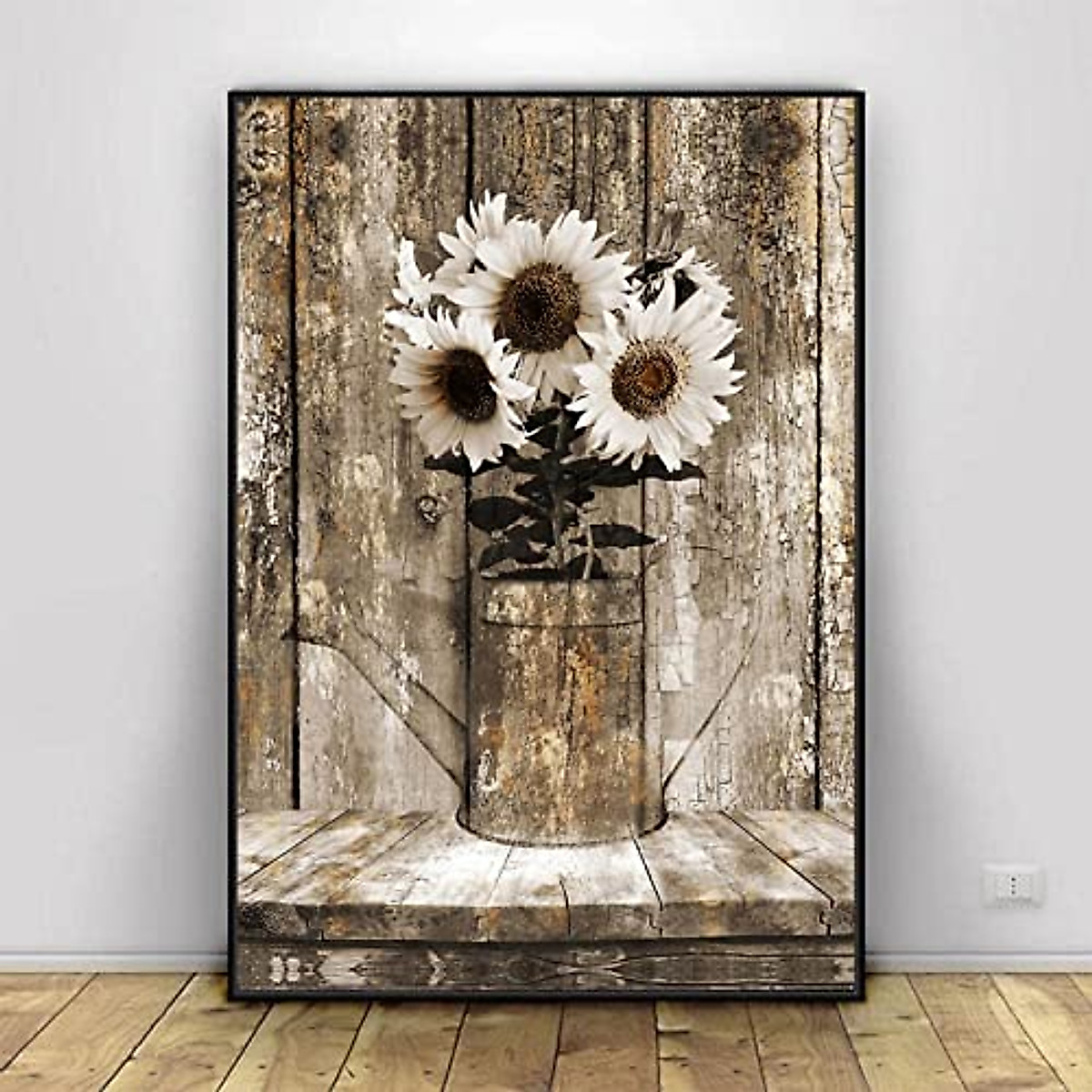 Farmhouse Wall Decor Canvas Wall Art Rustic Floral Country Sunflower 16"x24" Home Decor for Bedroom LivingRoom Rustic Decor Artwork Poster (Unframed)