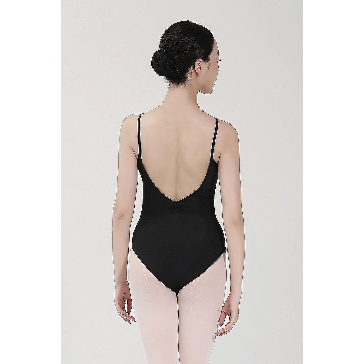 Dance Elite Camisole Leotard For Women - Lana - Womens Dance Leotard With High Leg And V-Neck (Black, Adult S)