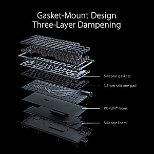 ASUS ROG Azoth 75% Wireless DIY Custom Gaming Keyboard, OLED Display, Three-Layer Dampening, Hot-Swappable ROG NX Red Switches & Keyboard Stabilizers, PBT Keycaps, RGB-Black