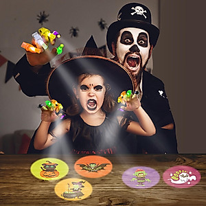 SURCVIO Halloween Party Favors for Kids, 36PCS LED Finger Lights Glow in the Dark Halloween Toys Bulk for Halloween Prizes Classroom Gifts Trick or Treat Toys