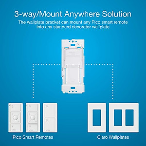 Lutron Caseta Switch & Remote-Wireless Control | 3-Way Switch | Compatible with Alexa, Apple HomeKit, and the Google Assistant | P-PKG1WS-WH | White