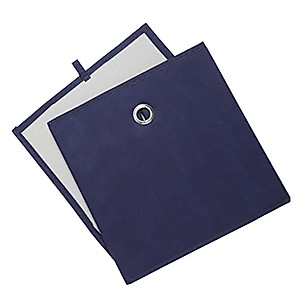 Rabtero Foldable Storage Cubes, Collapsible Cloth Baskets Open Storage Bins for Home Tidy and Storage-Navy Blue, 6 Packs, 11 inches