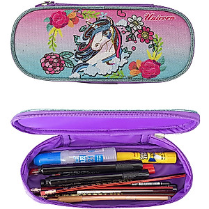 Egchescebo Kids Rolling School Backpack Bags for Girls With Wheels Trolley Roller Wheeled 5PCS With Lunch Box Cute Unicorn Pattern Rolling Backpacks Bags Girls Pink