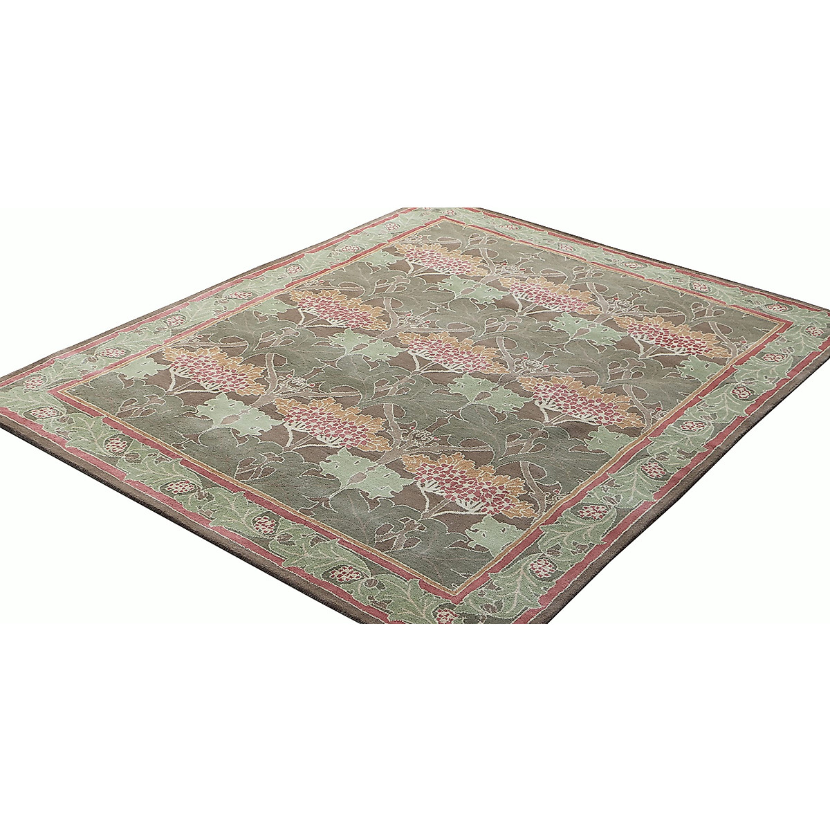 USA RUG Old Hand Made Pattern William Morris Cecil Green Traditional Oriental Style 100% Woolen Area Rugs (8 ft x 10 ft)