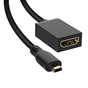 GANA Micro HDMI to HDMI Adapter Cable, Micro HDMI to HDMI Cable (Male to Female) for Gopro Hero and Other Action Camera/Cam with 4K/3D Supported