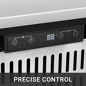 ICEJUNGLE Indoor and Outdoor Refrigerator, Digital Touch LED Display Under Counter 24'' Built-in Beverage Refrigerator Double Drawer Fridge Stainless Steel Silver