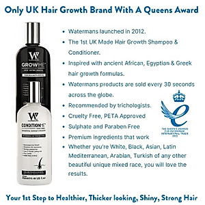Hair Growth Shampoo & Conditioner set by Watermans - Boost your Growth, Suffering with Hair Problems Try this Award winning combo. Great for female and male hair loss problem.