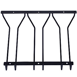 Dianoo Wine Glass holder, Stemware Rack, Wine Glass Rack Under Cabinet With Screws, 27CM 3 Rows Black