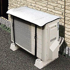 exproyzk Air Conditioner Cover, Aluminum Foil Shell, Waterproof/Leaves/Anti-UV Buckle Fixed Used for Outdoor Equipment Sunshade Partition (Color : Silver, Size : 165x55cm)