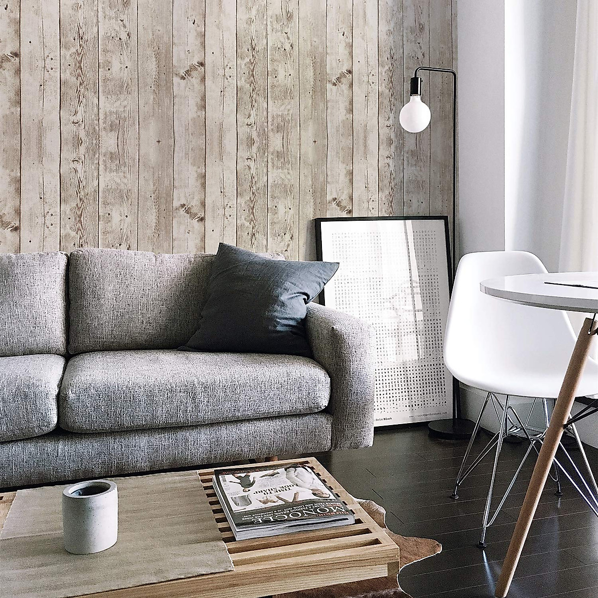 Oxdigi Cream Brown Wood Contact Paper 17.7"x196" Self-Adhesive Film for Kitchen Countertop Cabinet Shelf Peel & Stick Wallpaper Waterproof Removable/Extra Thick: 0.4mm Christmas Decoration