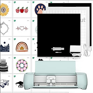 Cricut Explore 3 & Digital Content Library Bundle - Includes 30 images in Design Space App - 2X Faster DIY Cutting Machine for all Crafts, Cuts 100+ Materials Blue