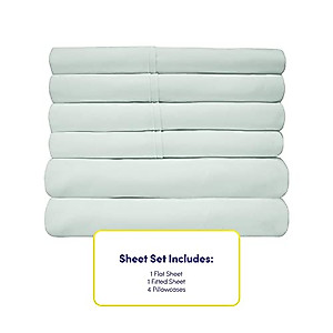 Queen Sheets Mint - 6 Piece 1500 Supreme Collection Fine Brushed Microfiber Deep Pocket Queen Sheet Set Bedding - 2 Extra Pillow Cases, Great Value, Queen, Mint