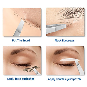 Velodios Professional Grade Slant Tweezers,Best Tweezers for Eyebrow, Facial Hair,Chin Hair and Ingrown Hair Removal, Premium Stainless Steel Slant Tip Tweezers for Women