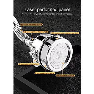 360 Degree Flexible Faucet Sprayer,3 Modes Universal Faucet Extender Sink Sprayer Attachment with Hose Set of 1 Splash Filter Faucet Water-saving Faucet Sprayer Head for Kitchen and Bathroom