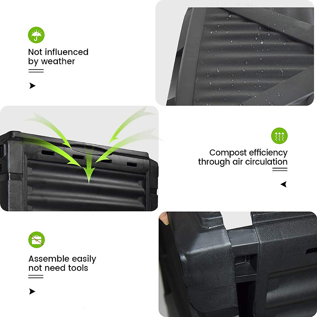 Garden Compost Bin and Multifunction Garden Tumbling Composter,Easy Assembling, Large Capacity, Fast Creation of Fertile Soil