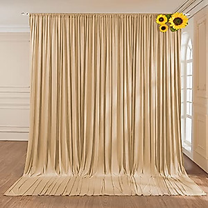 10x10ft Champagne Wrinkle Free Thick Fabric Backdrop Curtain Drapes Beige Backdrop Panels Background for Wedding Birthday Baby Shower Party