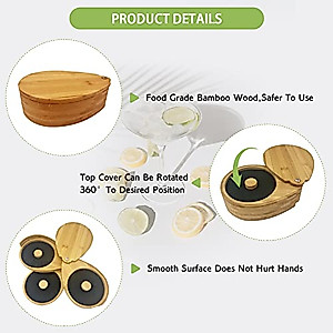 Margarita Salt Rimmer, 3 Tier Bamboo Bar Glass Rimmer for Cocktails, Bar Salt and Sugar for Margarita, Bloody Mary, Manhattan Drinks Bar Party Accessories Bartender Tool Set (Sponge Included)