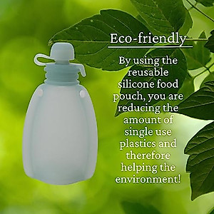 Squeezable Silicone Snack & Juice Feeding Pouch | Reusable Silicone 4OZ Snack Pouch