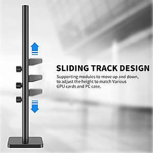 upHere Graphics Card GPU Brace Support Video Card Sag Holder/Holster Bracket, Anodized Aerospace Aluminum Black,Adjustable Height Support,GH02BK