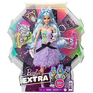 Barbie Extra Doll & Accessories Set with Pet, Mix & Match Pieces for 30+ Looks, Multiple Flexible Joints, Kids 3 Years Old & Up, GYJ69