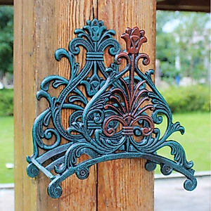 Riyyow European Tulip Flower Cast Iron Wrought Iron Pipe Bracket Cast Iron Gardening Decoration Retro Villa Garden Pipe Rack Cast Iron Doorbell Decoration