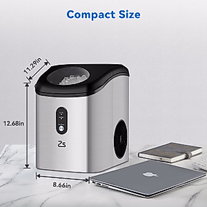 ACONEE Nugget Ice Maker Countertop with Soft Chewable Ice, Portable Ice Maker with Self-Cleaning, One-Key Operation, 33Lbs/24Hrs, Compact Ice Maker with Ice Scoop/Basket for Home/Kitchen/Office/Bar