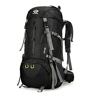 HUIOP hiking backpack, 50L Hiking Backpack Waterproof Camping Backpack with Rain Cover Travel Day Pack Bag with Shoe Compartment for Outdoor Backpacking Climbing