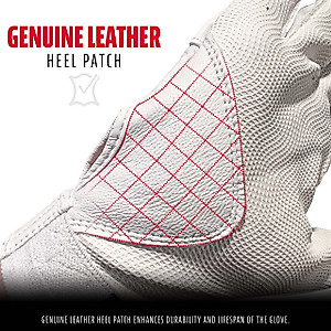 Franklin Sports MLB Batting Gloves - Classic XT Adult Men's + Youth Batting Gloves Pair - Baseball + Softball Gloves - White - Adult Large