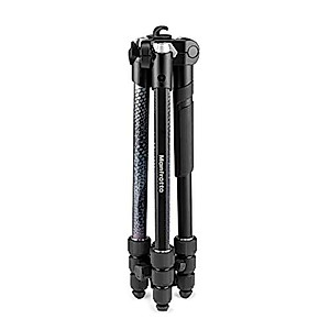 Manfrotto Element MII MKELMII4BK-BH, Lightweight Aluminium Travel Camera Tripod, with Carry Bag, Arca-Compatible Ball Head, 4-Section Legs, Twist Locks, Load up 8kg, for Mirrorless, DSLR