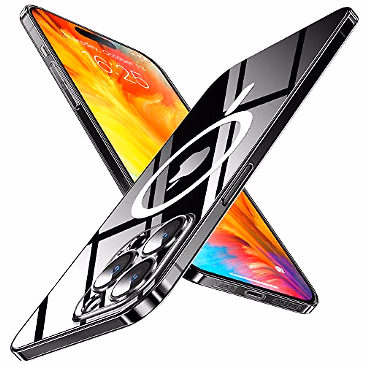 Purluct Magnetic Slim Designed for iPhone 13 Pro Max Case[Compatible with MagSafe],Thin Finish Skin Hard Back Case [Non Yellowing] Ultra Protective Fit Cover with Camera Protection 6.7 Inch (Clear)