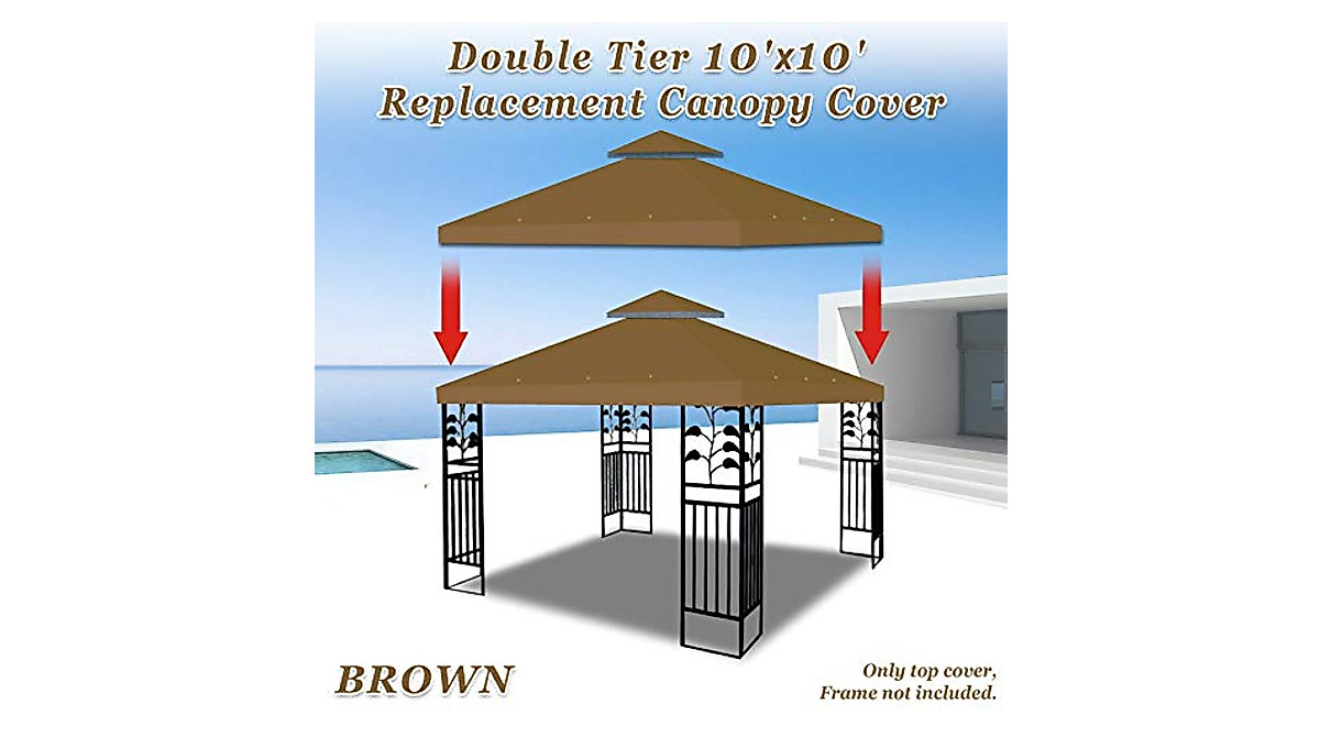 Strong Camel Double Tier Replacement Cover for 10'X10'Gazebo Canopy Top ...