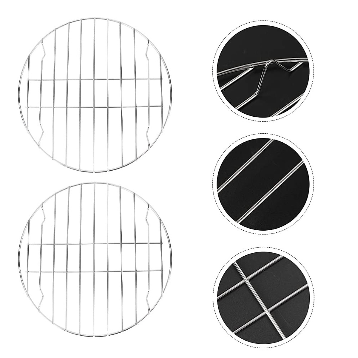 Operitacx 2pcs Stainless Steel Griddle Grilling Accessories BBQ Portable Campfire Grate Hibachi Grill Pizza Ovens for Outside Pizza Grill Practical Steak Grilling Rack Cake Lip Gloss