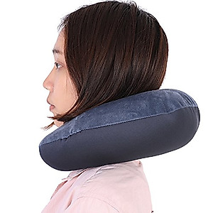 Jadpes UShaped Pillow, Soft Elastic UShaped Travel Pillow Neck Support Office Rest Cushion with Buckle for Outdoors Car Office Home Travel(Grey)