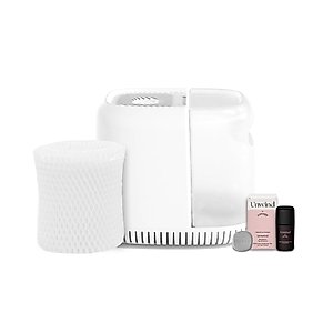 Canopy Bedside Humidifier, White Humidifier, 36 HR Run Time, 2.5L Capacity - Help Alleviate Symptoms of Allergies, Flu, Cold, Dry Skin Includes Humidifier, Unwind Aroma, Filter, Power Cord & Adapter