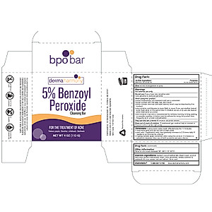 Dermaharmony 5% Benzoyl Peroxide Cleansing Bar for acne (4 oz)