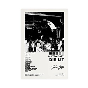 Darxan Playboi Carti Poster Die Lit Album Cover Canvas Wall Art Decor Print Picture Paintings for Living Room Bedroom Decoration Unframe-style 12x18inch(30x45cm)