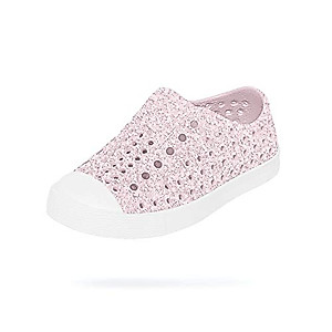 Native Shoes, Jefferson Bling Child, Kids Lightweight Sneaker, Milk Pink Bling/Shell White, 9 M US Toddler