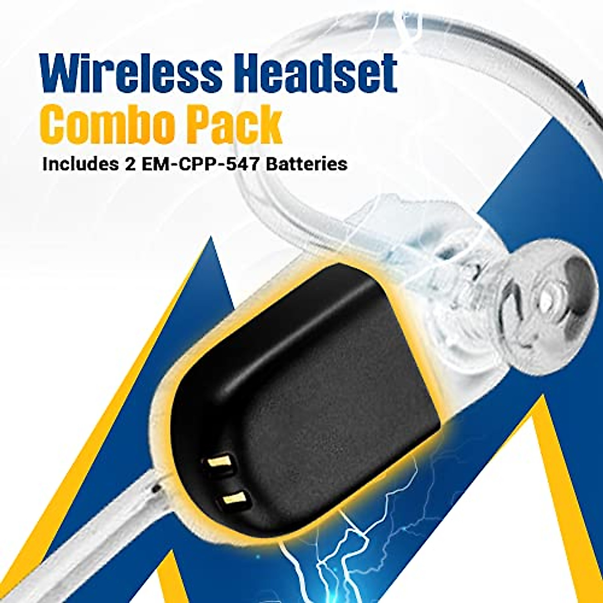 Synergy Digital 82742-01, 84598-01, 204755-01 Battery Combo Pack Compatible for Plantronics Wireless Headset Systems - Pack of 2 Replacement Lithium Polymer Battery Automatically Recharges in Cradle