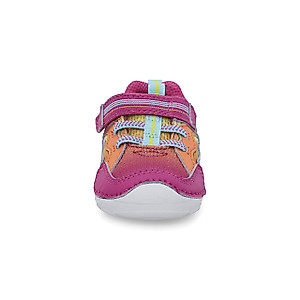 Stride Rite Baby Girls Soft Motion Kylo Athletic Sneaker, Pink/Neon, 3 Infant