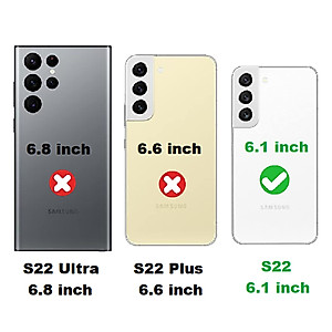 Jaorty for Samsung Galaxy S22 5G Phone Case for Women with Card Holder,Galaxy S22 Case Wallet Crossbody Lanyard with Strap,Credit Card Slots Kickstand Case with Ring Holder,6.1 Inch,Burgundy