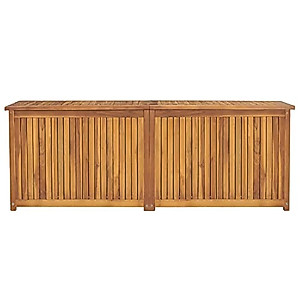 Tidyard Garden Storage Box Teak Wood Deck Box Storage Container with PE Bag Tool Organizer for Patio, Lawn, Backyard, Outdoor Indoor 59.1in x 19.7in x 21.7in