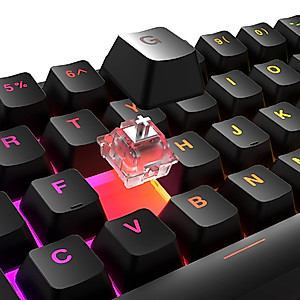 Matrix Elite Series Black 60% Mechanical Gaming Keyboard: Fast Switches - Millions of RGB Options - No Latency - 61 Keys - Doubleshot PBT keycaps - Hot Swappable (Brown Switches)