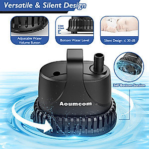 800GPH Submersible Water Pump, 40W Fountain Pump, Sump Pump, Pond Pump, 3000L/H Water Pump with 7ft Power Cord for Aquarium, Water Table, Waterfall, Fish Tank, Hydroponics