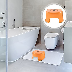 Toddmomy Kids Stools Cartoon Step Stool Toilet Footstool Anti- Skid Foot Stool Bathroom Step Stools Pregnant Stool Helper for Kitchen Bathroom Potty Supplies Orange Plastic Foot Stool